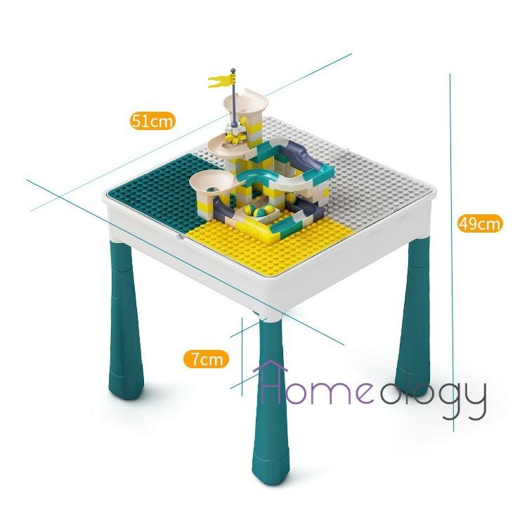 Kids Block Table Chair Set Lego Puzzle Toys Storage Children Drawing ...