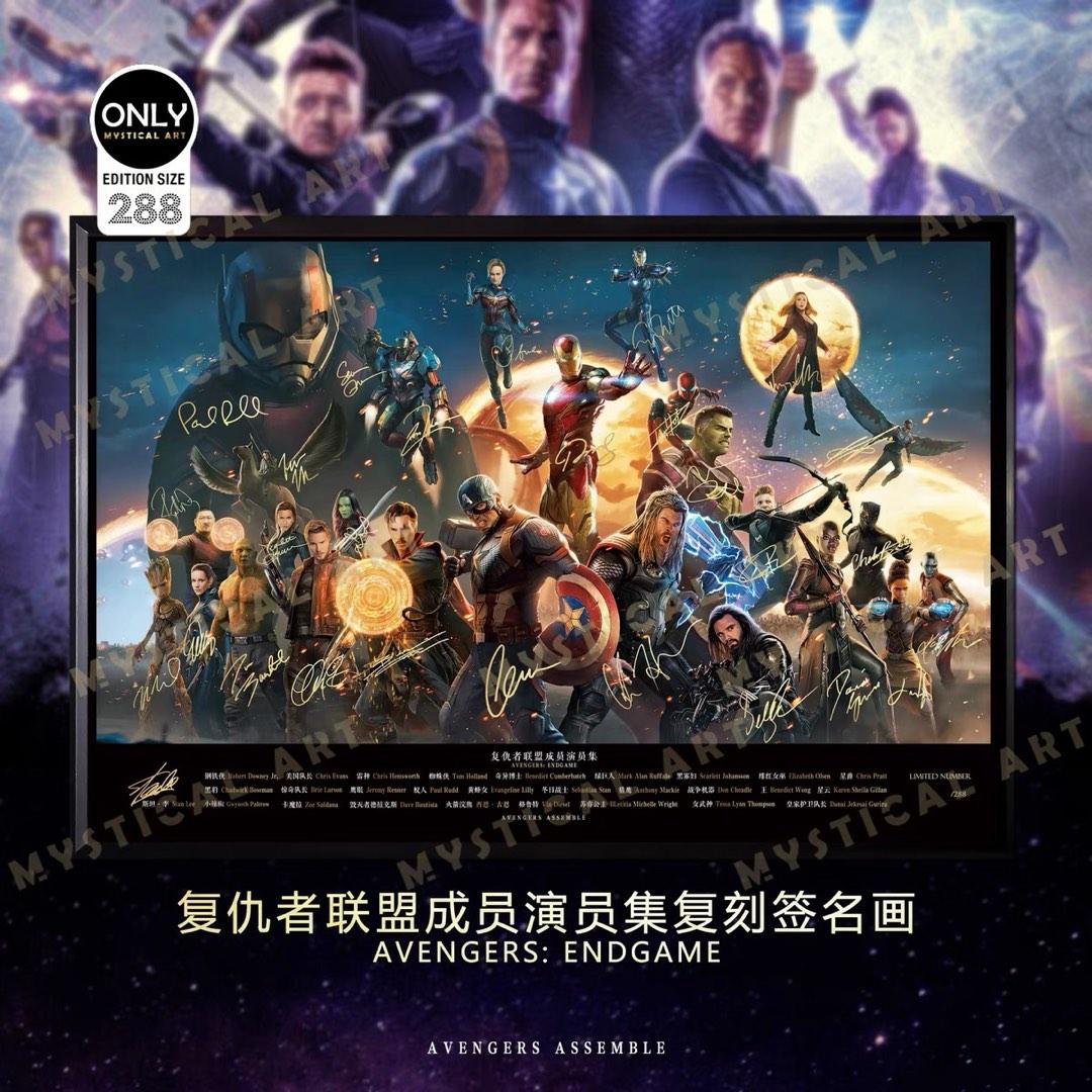 Limited Edition Avengers EndGame Members Signatures Poster with Frame ...