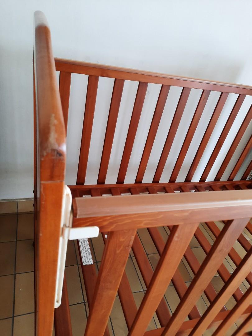 Lovely hardwood cot on wheels, Babies & Kids, Baby Nursery & Kids ...