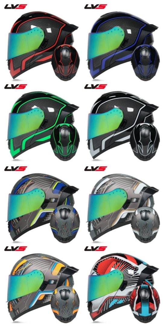LVS Modular motorbike helmet with DOT certification and double visor ...
