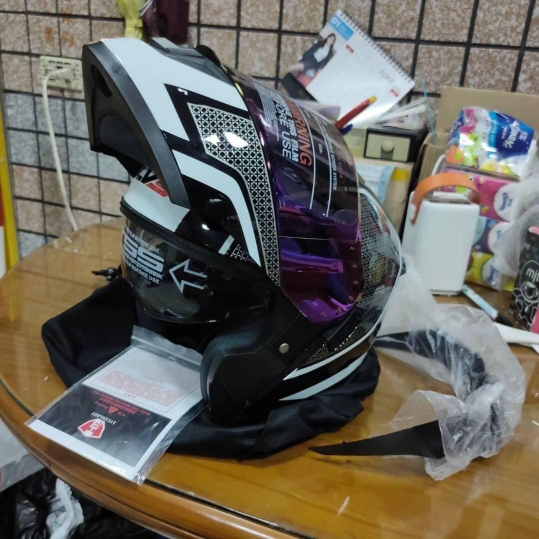 LVS Modular motorbike helmet with DOT certification and double visor ...