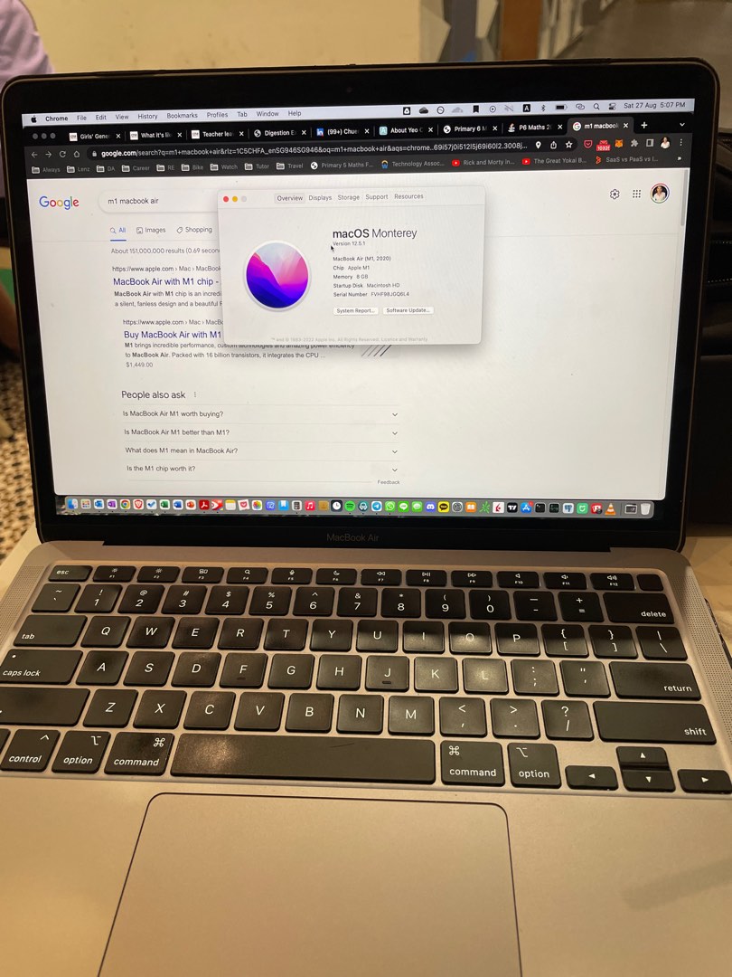 M1 MacBook Air 8GB256GB + Applecare 2024, Computers & Tech, Laptops ...