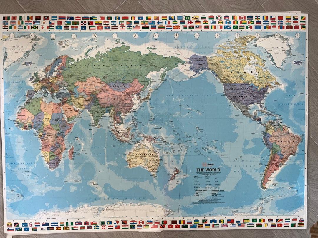 Maps of the world & Singapore, Hobbies & Toys, Stationery & Craft ...