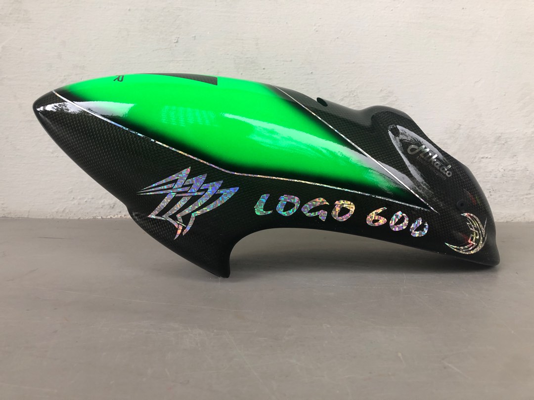 Mikado Logo 600, Full Carbon, Black / Green Canopy, Hobbies & Toys ...