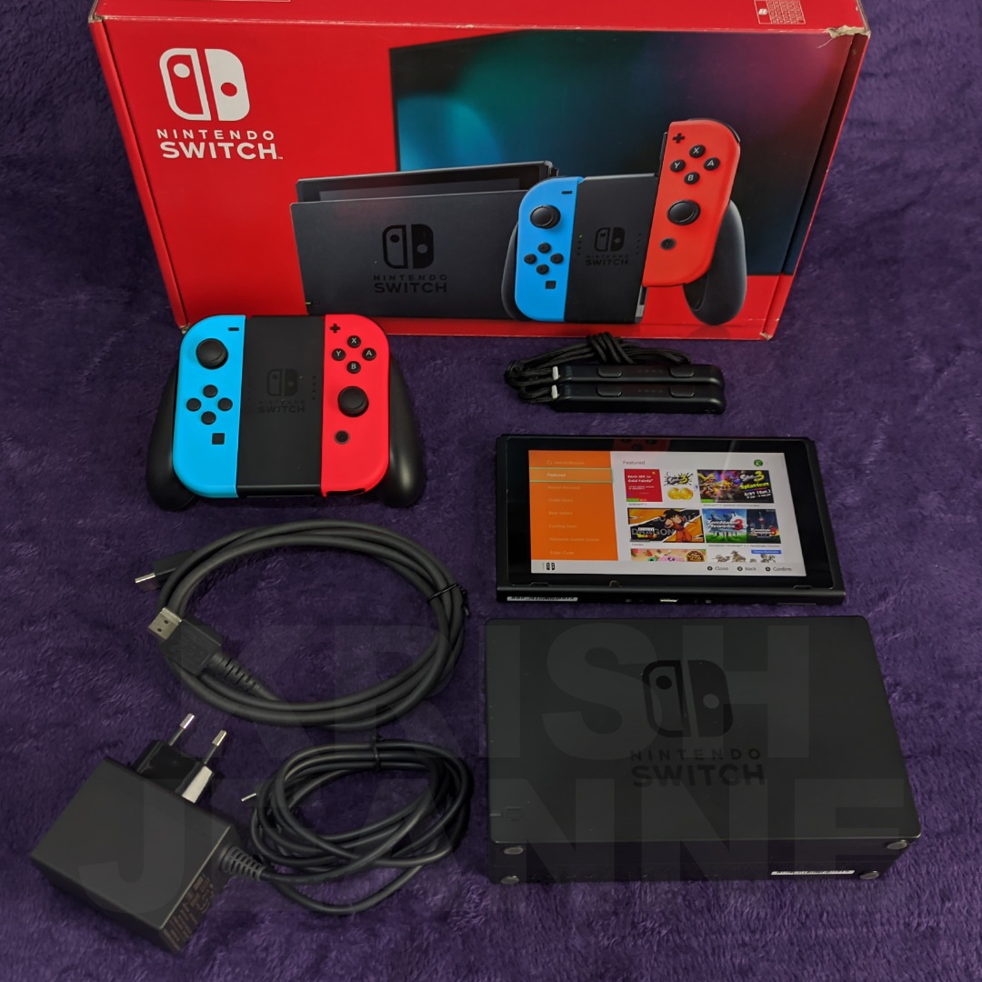 Nintendo Switch V2 Red Blue, Video Gaming, Video Game Consoles ...