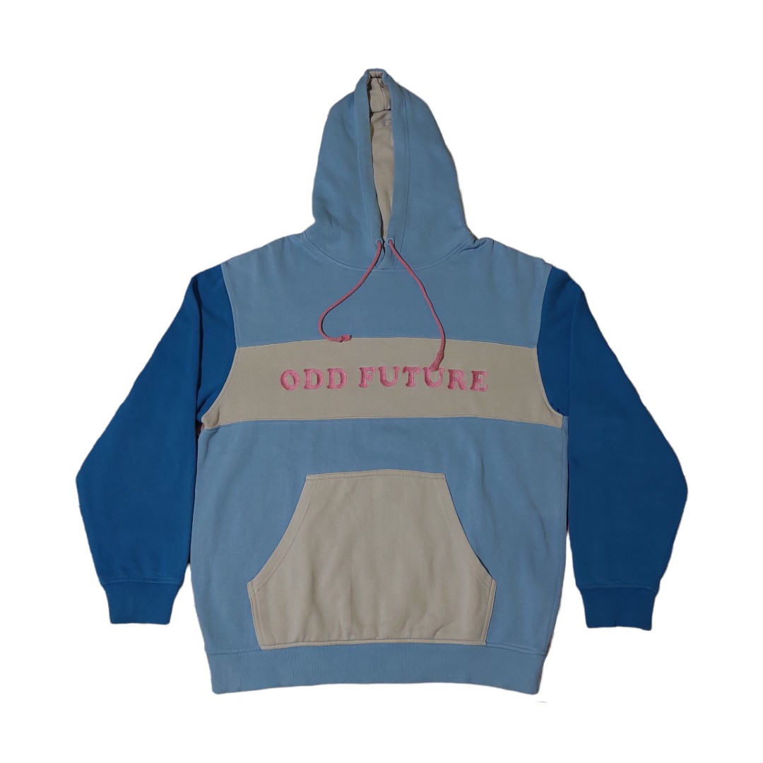 Odd Future Block Text Blue & White Hoodie, Men's Fashion, Coats ...
