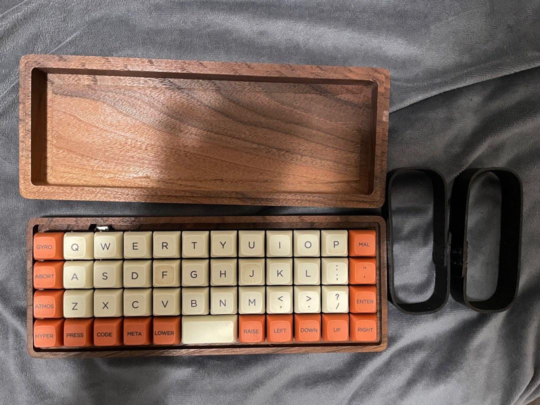 OLKB Planck keyboard + cherry red switch + walnut wooden case, 電腦＆科技 ...