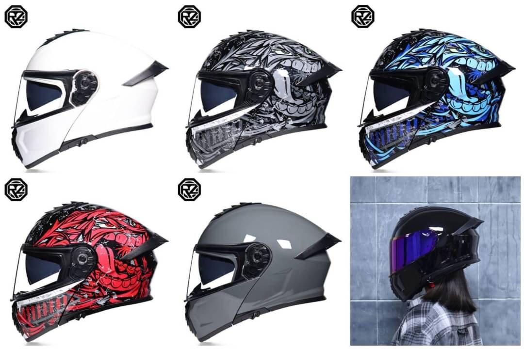 ORZ motorbike modular helmet with double visor and DOT certification ...