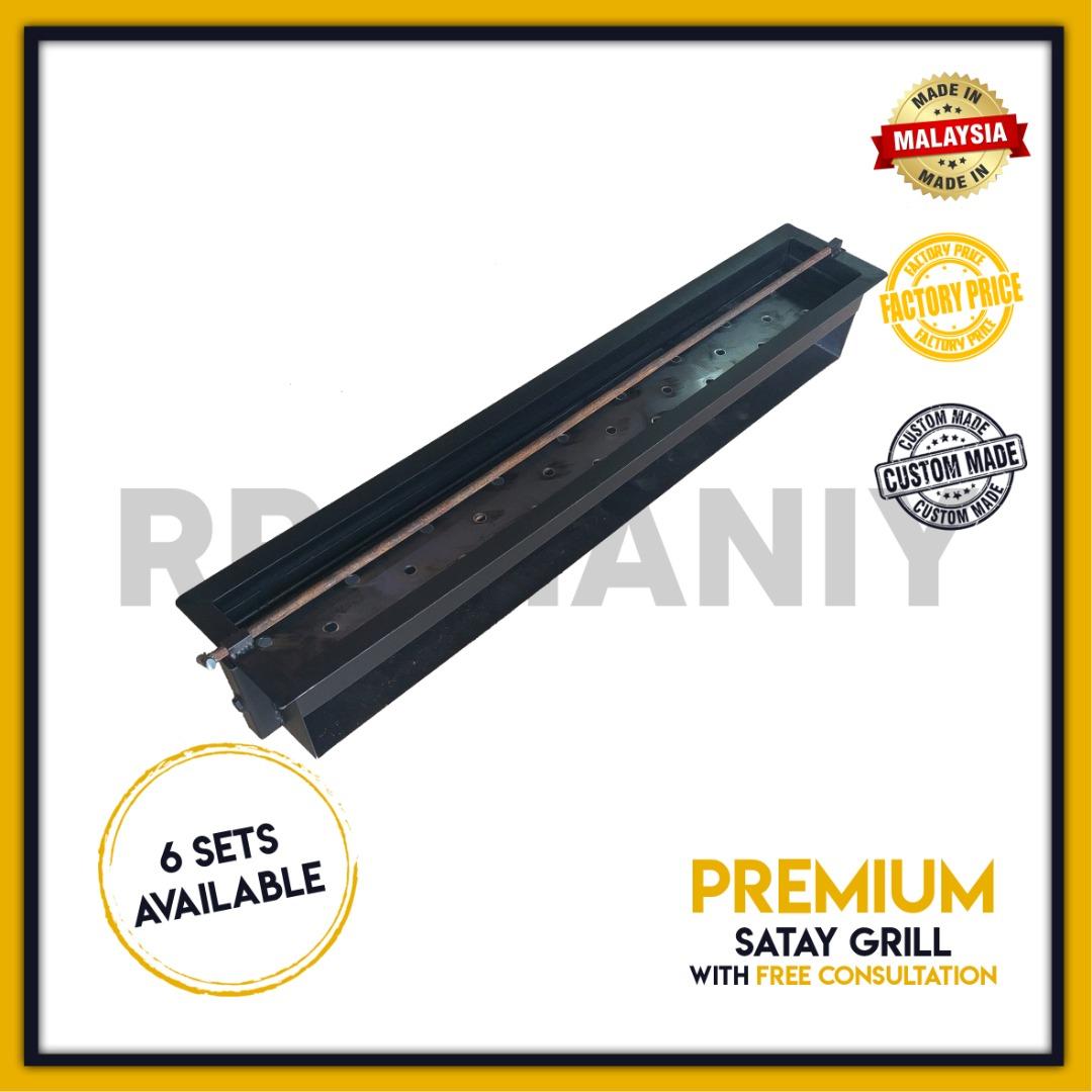 Pembakar Satay Pembakar BBQ Dapur Satay With Middle Bar Steel Complete With Stand 90cm Length ...