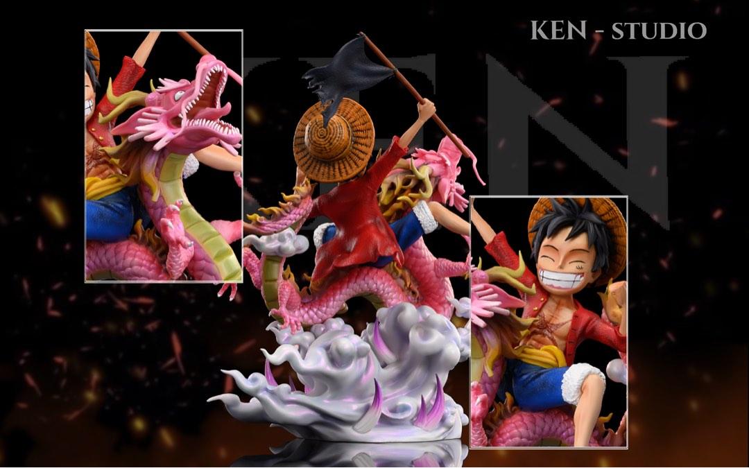 【PO】Luffy Riding Momonosuke GK Figure KEN Studio One Piece, Hobbies ...