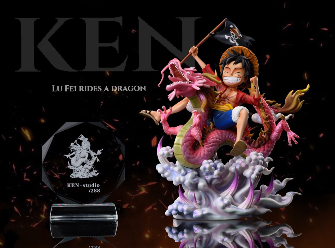 【PO】Luffy Riding Momonosuke GK Figure KEN Studio One Piece, Hobbies ...