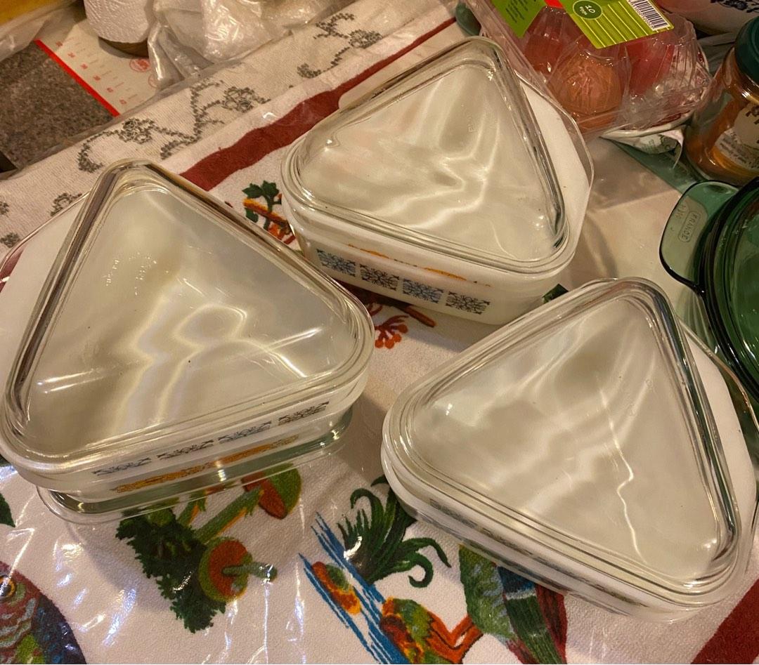 Pyrex triangle with lids, Furniture & Home Living, Home Decor, Vases ...