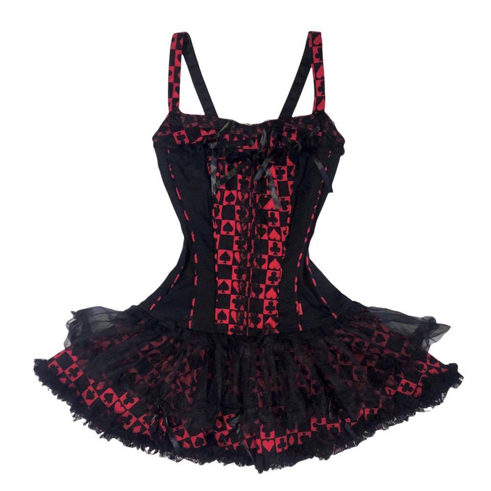 RARE TRIPP NYC ACE OF SPADES JESTER GOTH TUTU DRESS ALT GOTHIC PUNK ...