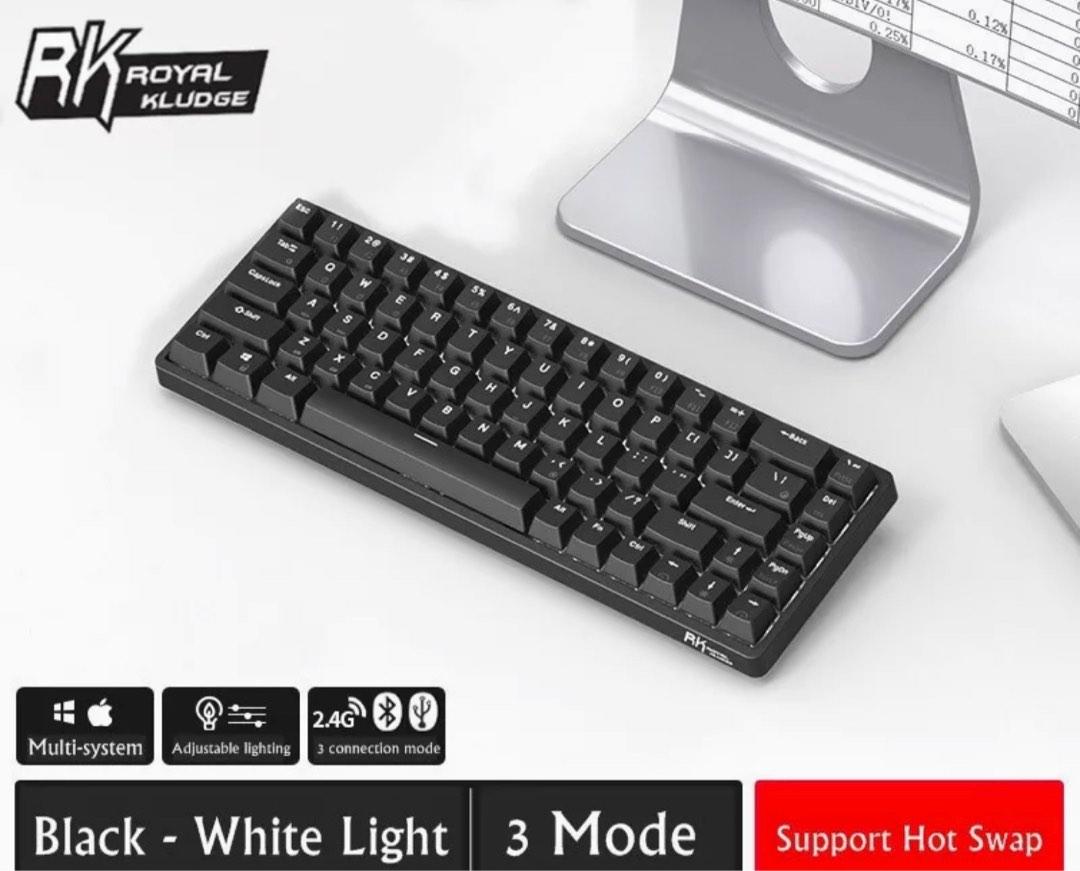 Royal Kludge RK68 (RK837) Red Switch Bluetooth 5.0 Mechanical Keyboard ...