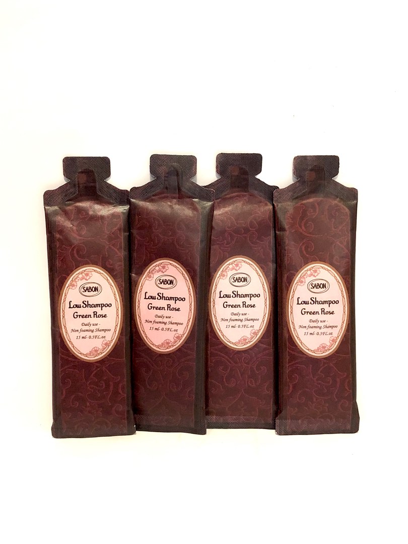Sabon 4包 X 翠綠玫瑰低泡輕柔洗髮露 green rose low shampoo 15ml, 全新, 美容＆個人護理, 沐浴＆身體護理, 沐浴及身體護理 - 身體護理 - Carousell
