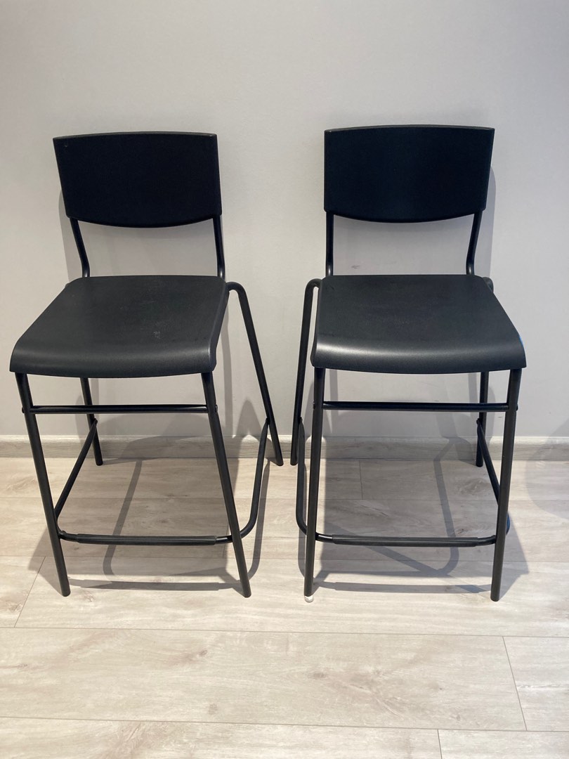 Set of Ikea black chairs, Furniture & Home Living, Furniture, Chairs on ...