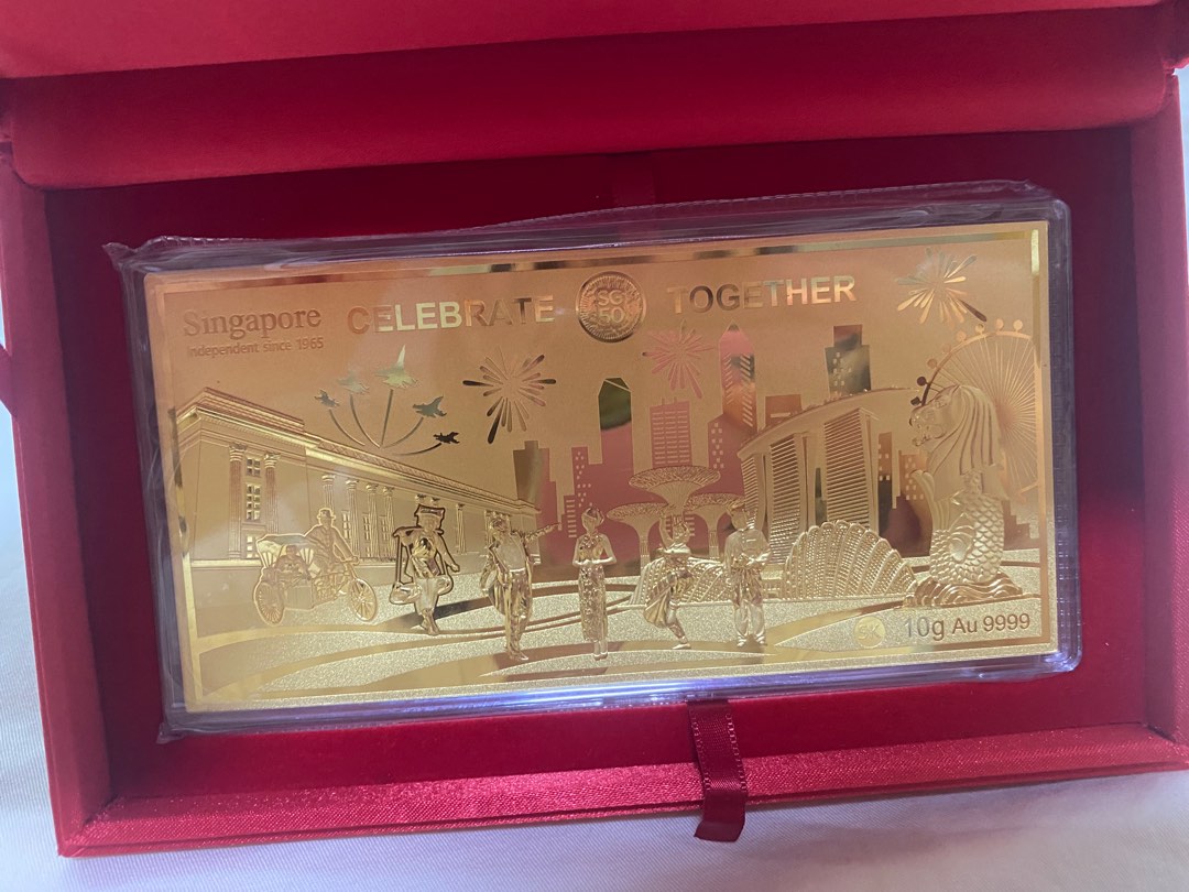 SG50 999 Gold Bar 10g Limited Edition Singapore, Hobbies & Toys ...