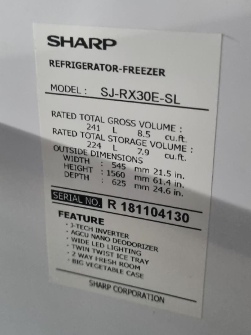 SHARP Refrigerator Freezer, TV & Home Appliances, Kitchen Appliances ...