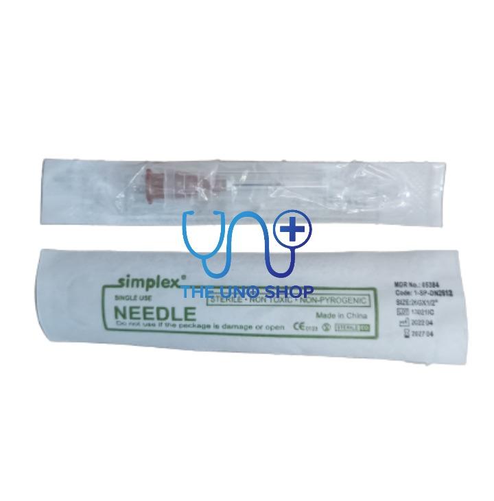 Simplex Needle 26G x 1/2 (SOLD PER PIECE), Health & Nutrition, Medical ...