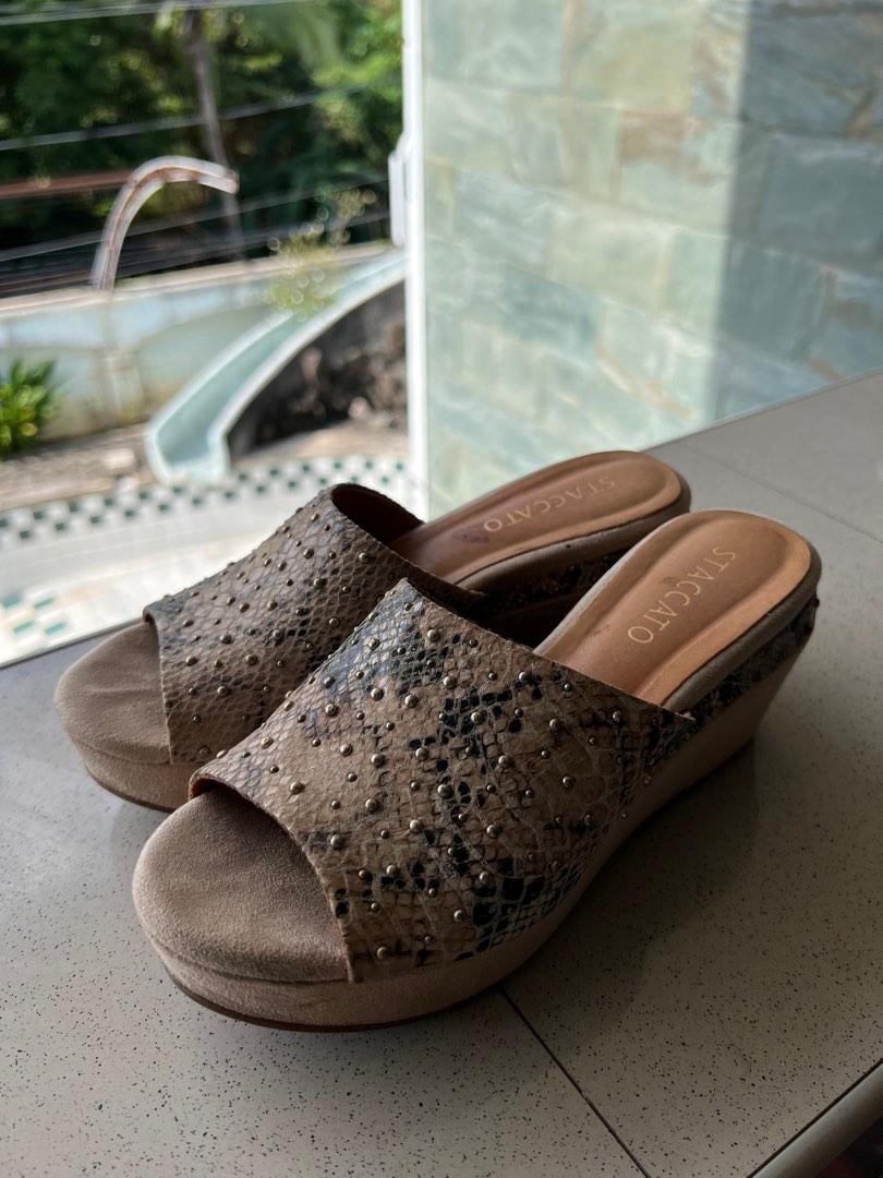 Staccato Snake Skin wedge, Women's Fashion, Footwear, Sandals on Carousell