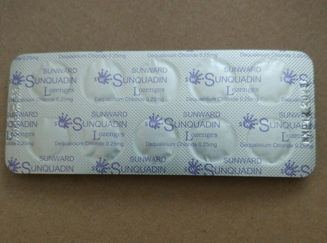 Sunquadin Throat Lozenges (Dequalinium Chloride 0.25mg), Everything Else on Carousell