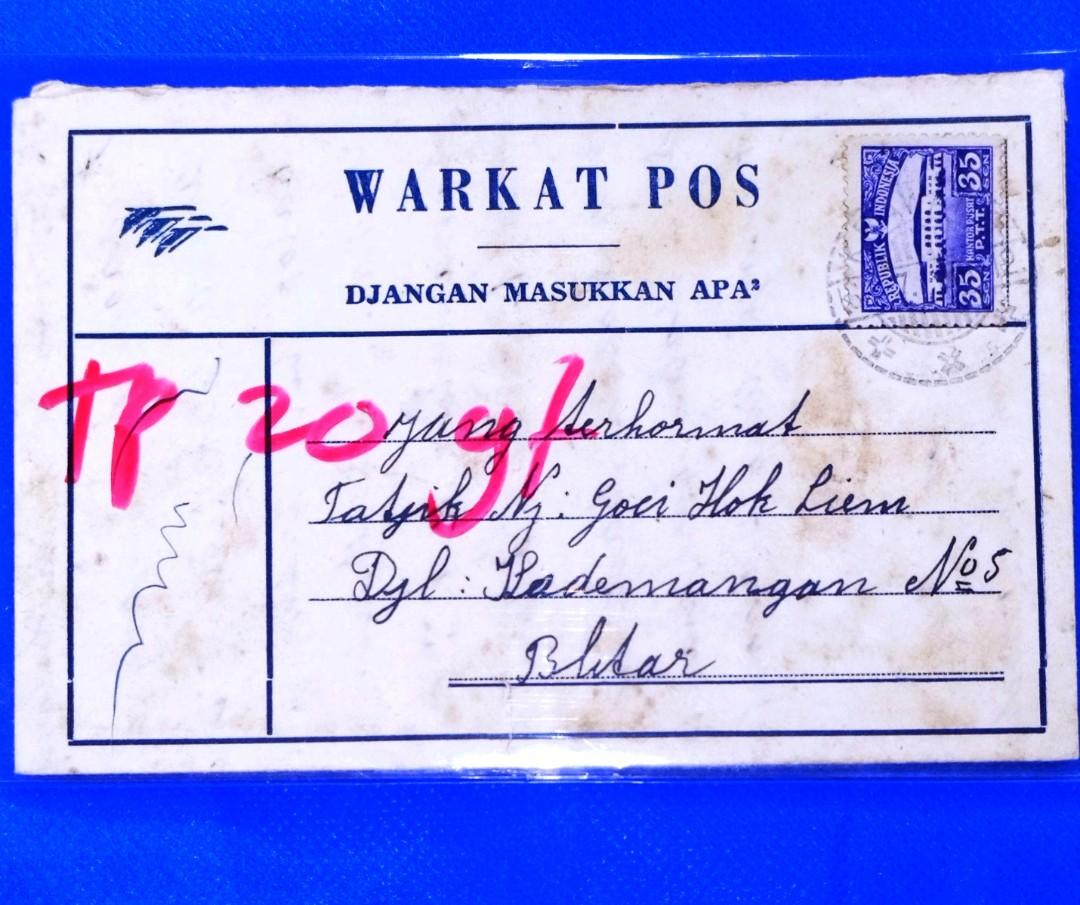 Surat Warkat Pos lawas di Blitar, Antik, Filateli di Carousell