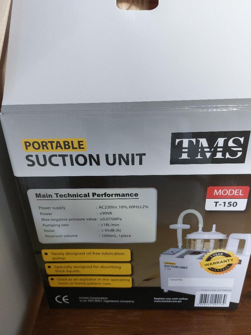 TMS Portable Suction Unit Machine with Free 5 Suction Catheter, Health ...