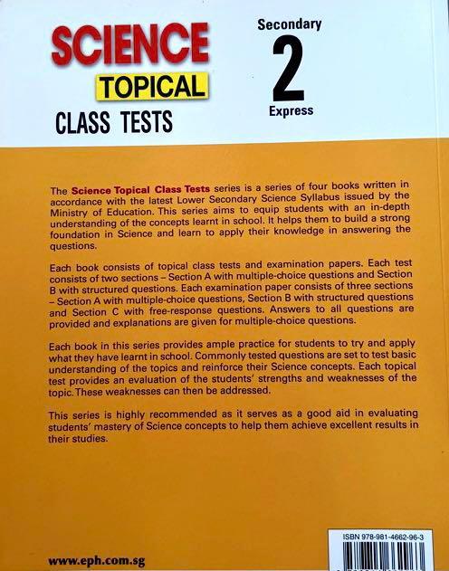 Topical science class tests sec 2, Hobbies & Toys, Books & Magazines ...