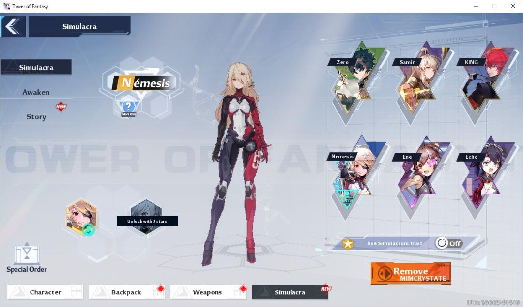 ||SALE||NEMESIS, Samir, King, Zero TOWER OF FANTASY TOF, Video Gaming, Video Games, Others on ...