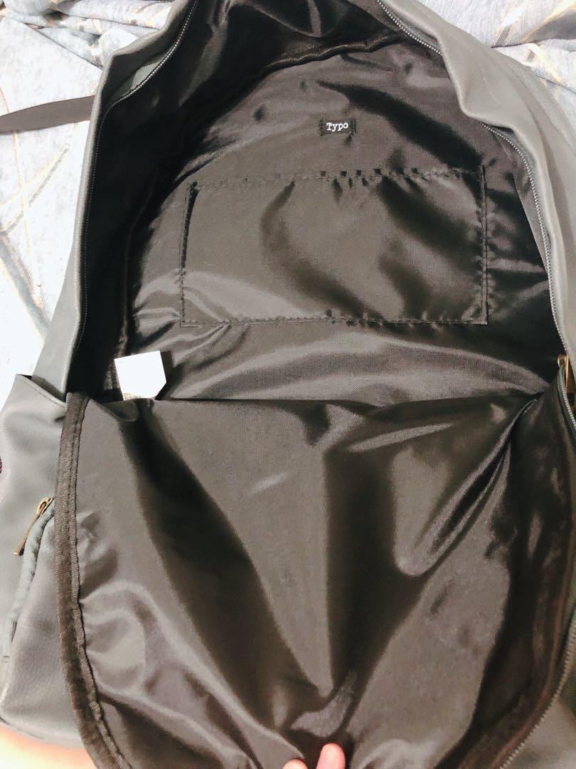 Typo Leather Laptop Backpack, Men's Fashion, Bags, Backpacks on Carousell
