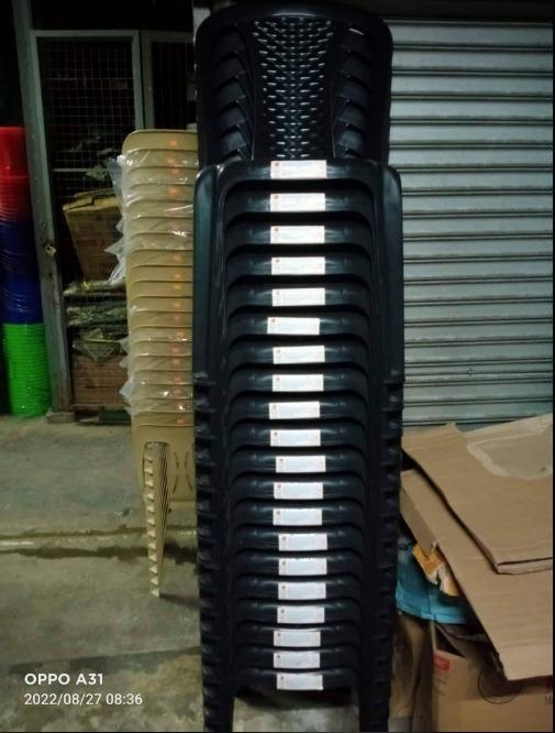 Uniglobal Monoblock Black Chairs, Furniture & Home Living, Furniture ...