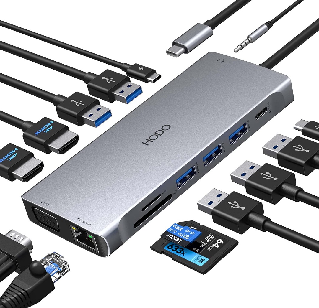 USB C Docking Station Dual Monitor,14 in 1 USB Type C Hub Multiport ...