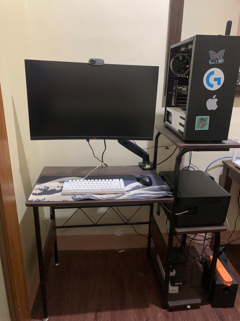 Used Computer table with 3 spaces, Furniture & Home Living, Office ...