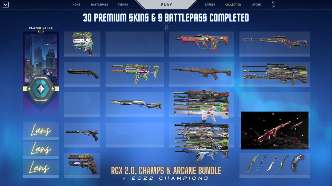 VALORANT ACCOUNT (CHAMPIONS 2021 + 2022 BUNDLE + ARCANE) SUPER RARE, Video Gaming, Gaming ...