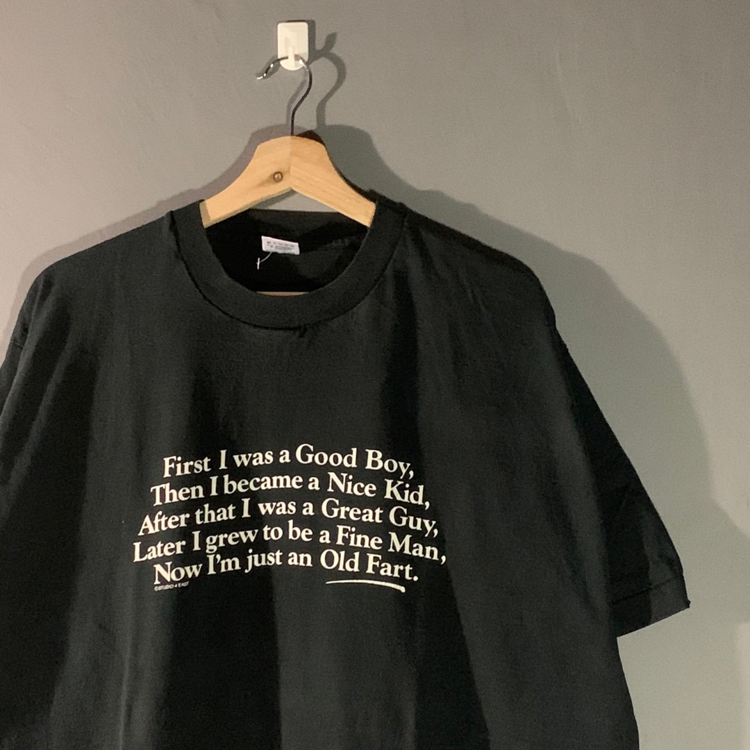 Vintage wording tee, Men's Fashion, Tops & Sets, Tshirts & Polo Shirts ...