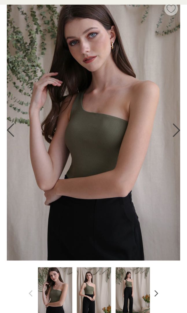 The Willow label Tessa Ribbed Toga Olive, Women's Fashion, Tops ...