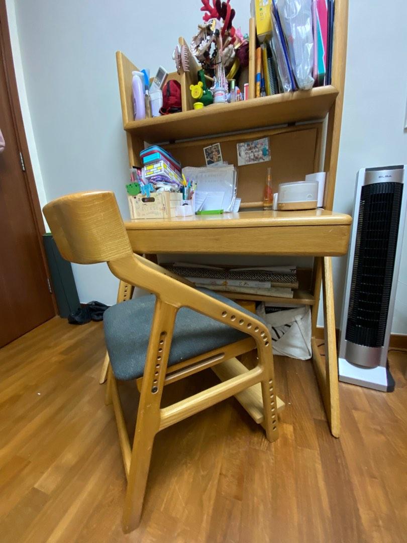 Wooden study table and chair, Furniture & Home Living, Furniture ...