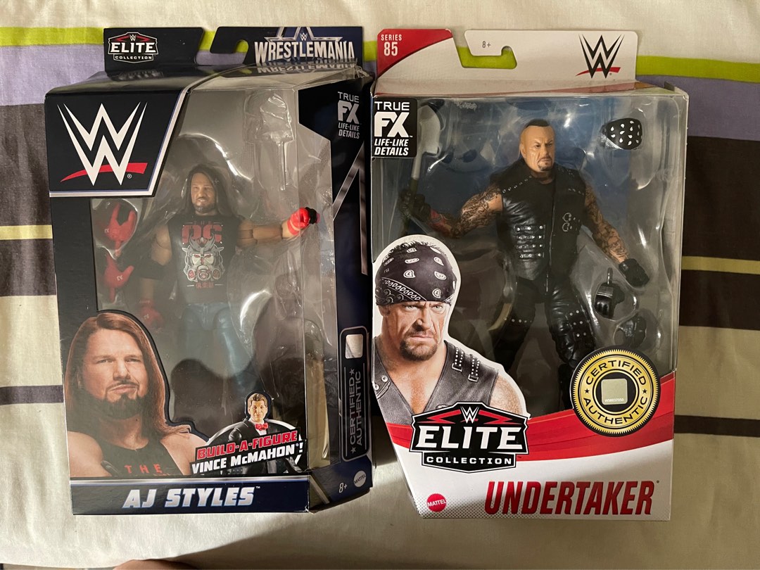 WWE Mattel Elite Custom Parts Swapped Undertaker & AJ Styles Boneyard ...