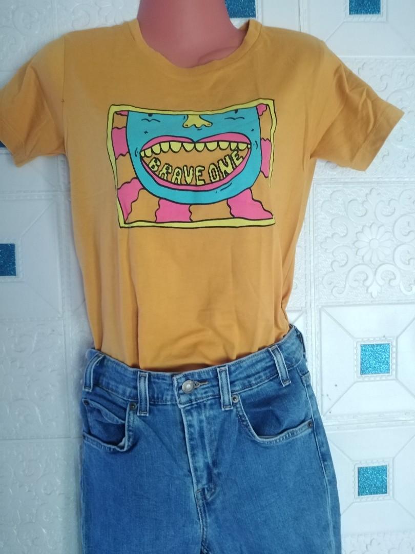 Yellow Brave Shiry from Artwork, Women's Fashion, Tops, Shirts on Carousell