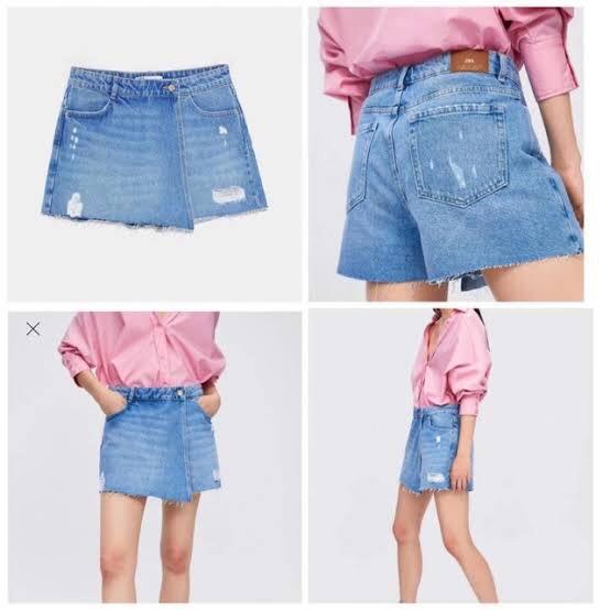 Zara denim skort, Women's Fashion, Bottoms, Other Bottoms on Carousell