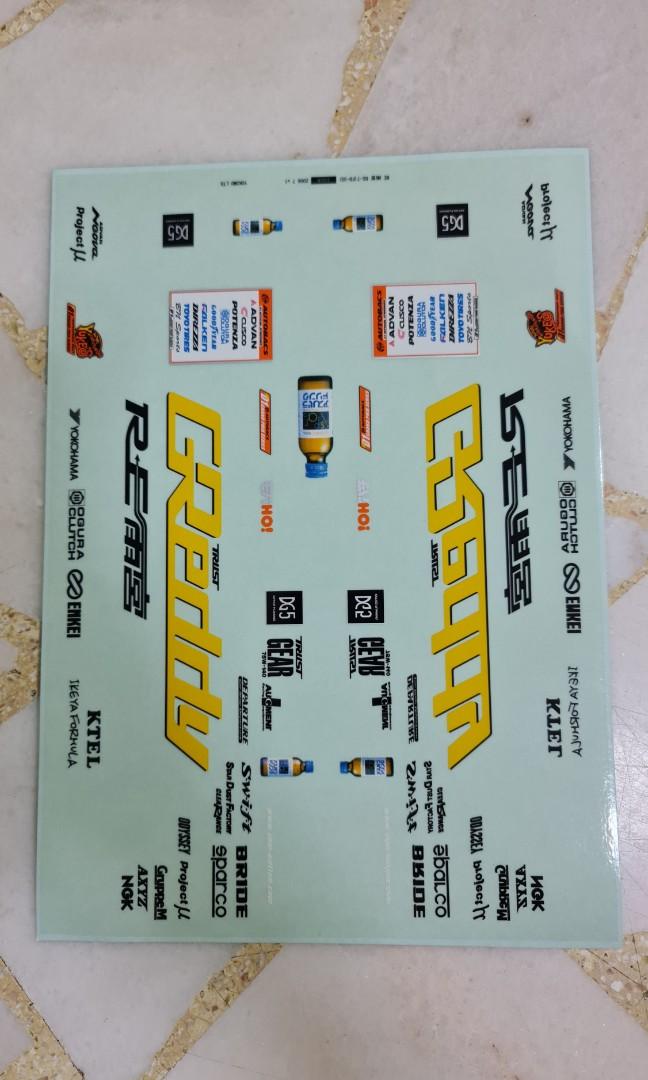 1/10 Yokomo D1 Greddy decal for RX-7 (FD3S) bodyshell, Hobbies & Toys ...