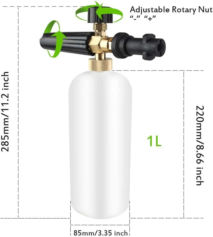 1618) EAWONGEE Adjustable Snow Foam Lance 1 Liter Foam Cannon Soap Dispenser for Karcher K ...