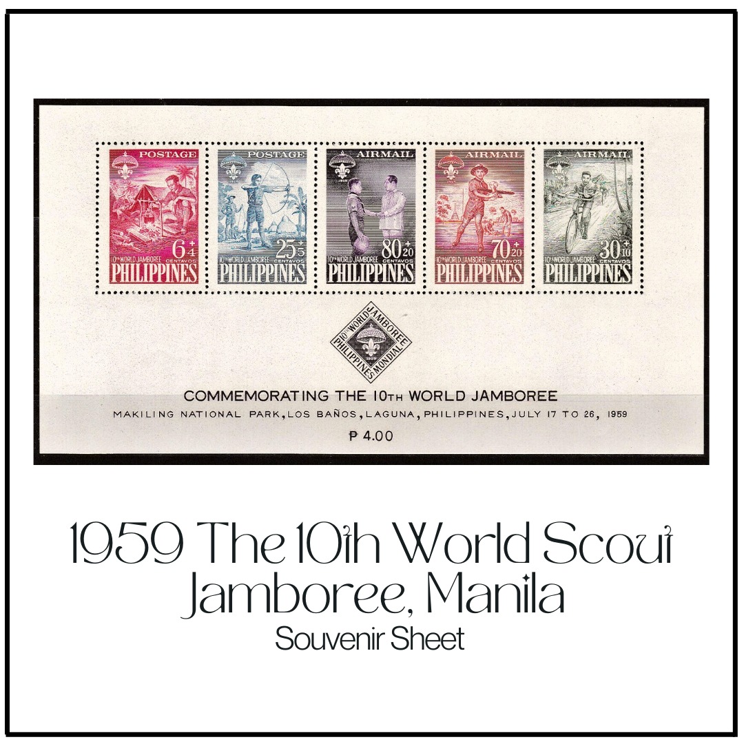 1959 Philippine Stamp The 10th World Scout Jamboree, Manila Souvenir ...