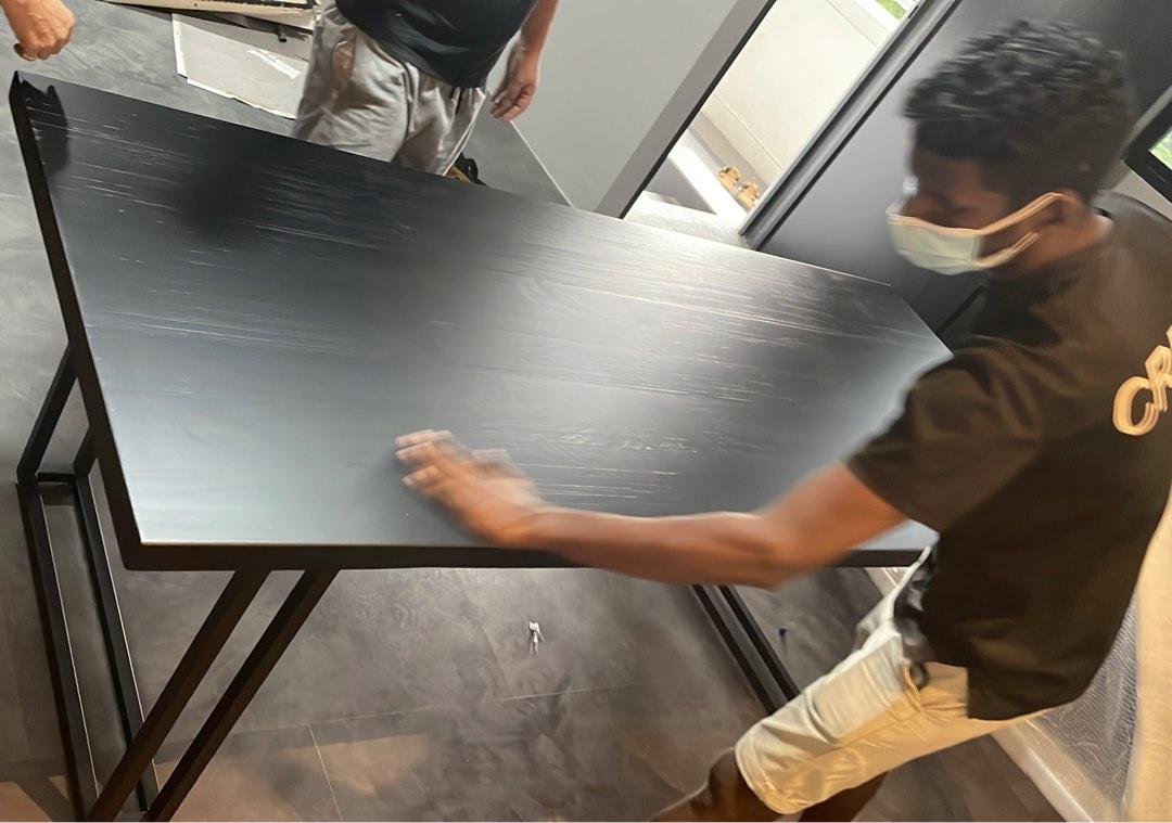 2-Metre Modern Industrial Solid Wood Dining Table , Furniture & Home ...