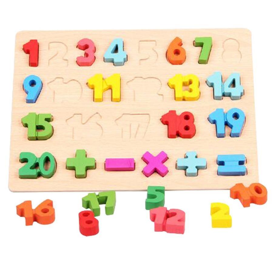 4SETS Wooden alphabet puzzle board early education numbers colorful 3D ...