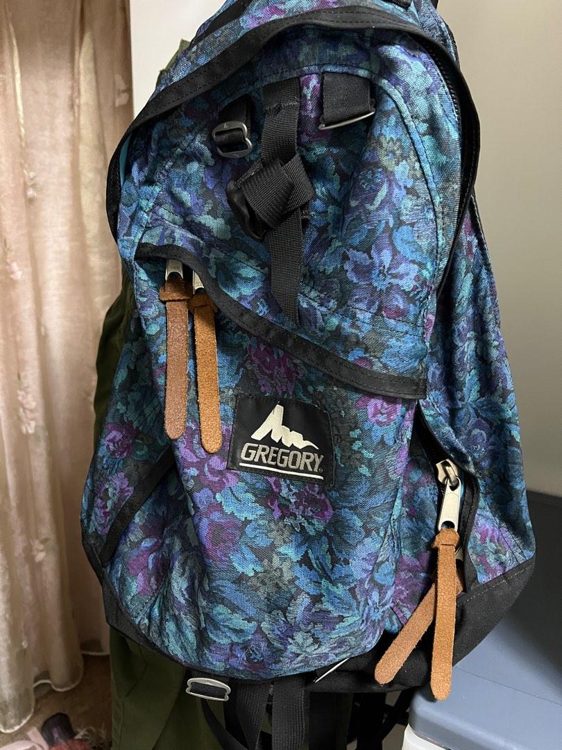 絕版 舊Gregory 藍花 Day pack - Made in USA, 名牌, 手袋及銀包 - Carousell