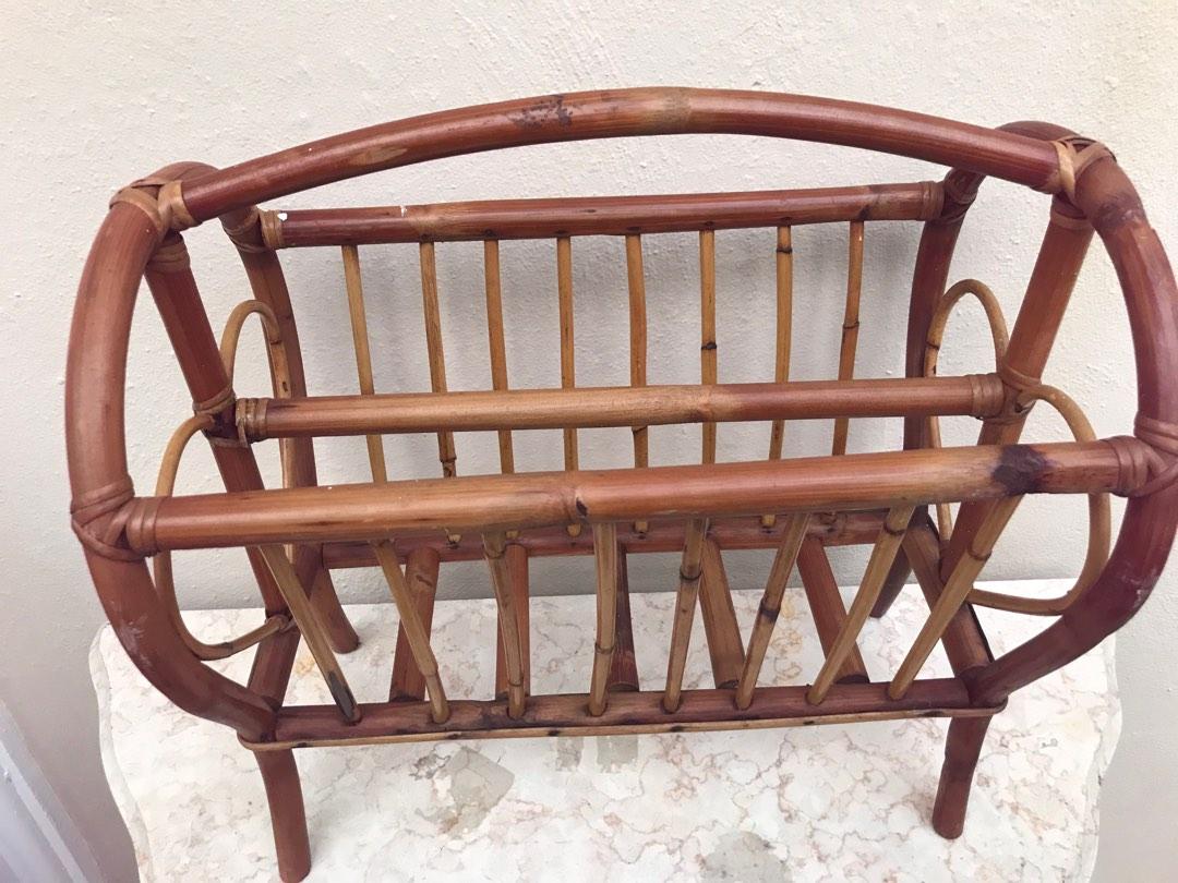 Antique Manau Cane Magazine Rack FVun100822a11, Hobbies & Toys ...