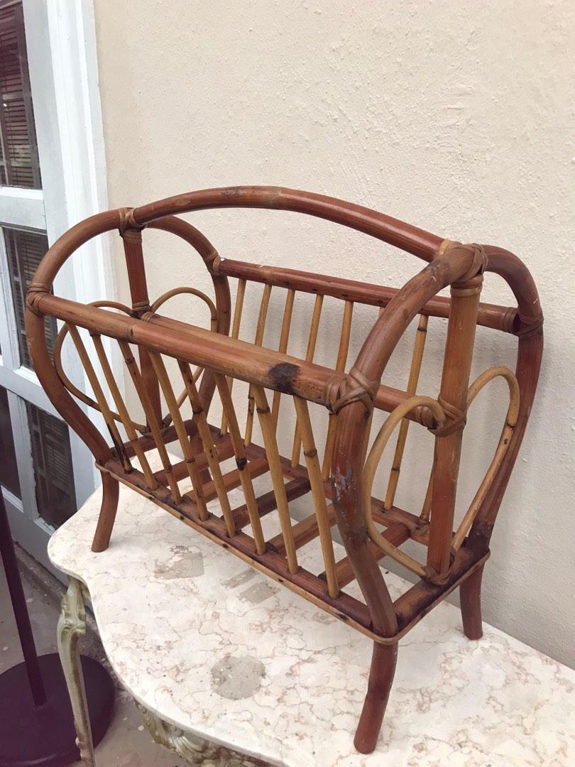 Antique Manau Cane Magazine Rack FVun100822a11, Hobbies & Toys ...