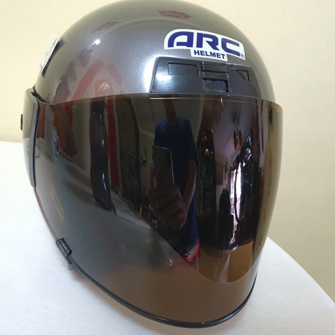 ARC ASTRO HELMET GLOSS GREY COLOUR, Motorcycles, Motorcycle Accessories ...