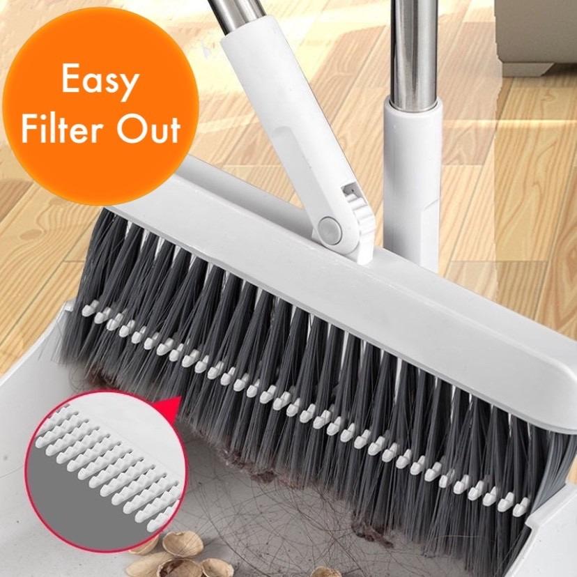 Rotatable Broom and Wind Proof Dust Pan with Broom Comb Broom Set ...